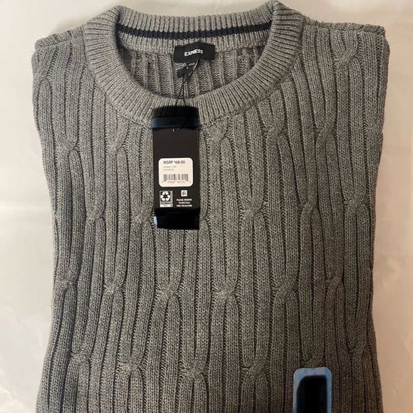 Express | Sweaters | Express Gray Cable Knit Sweater For Men | Poshmark